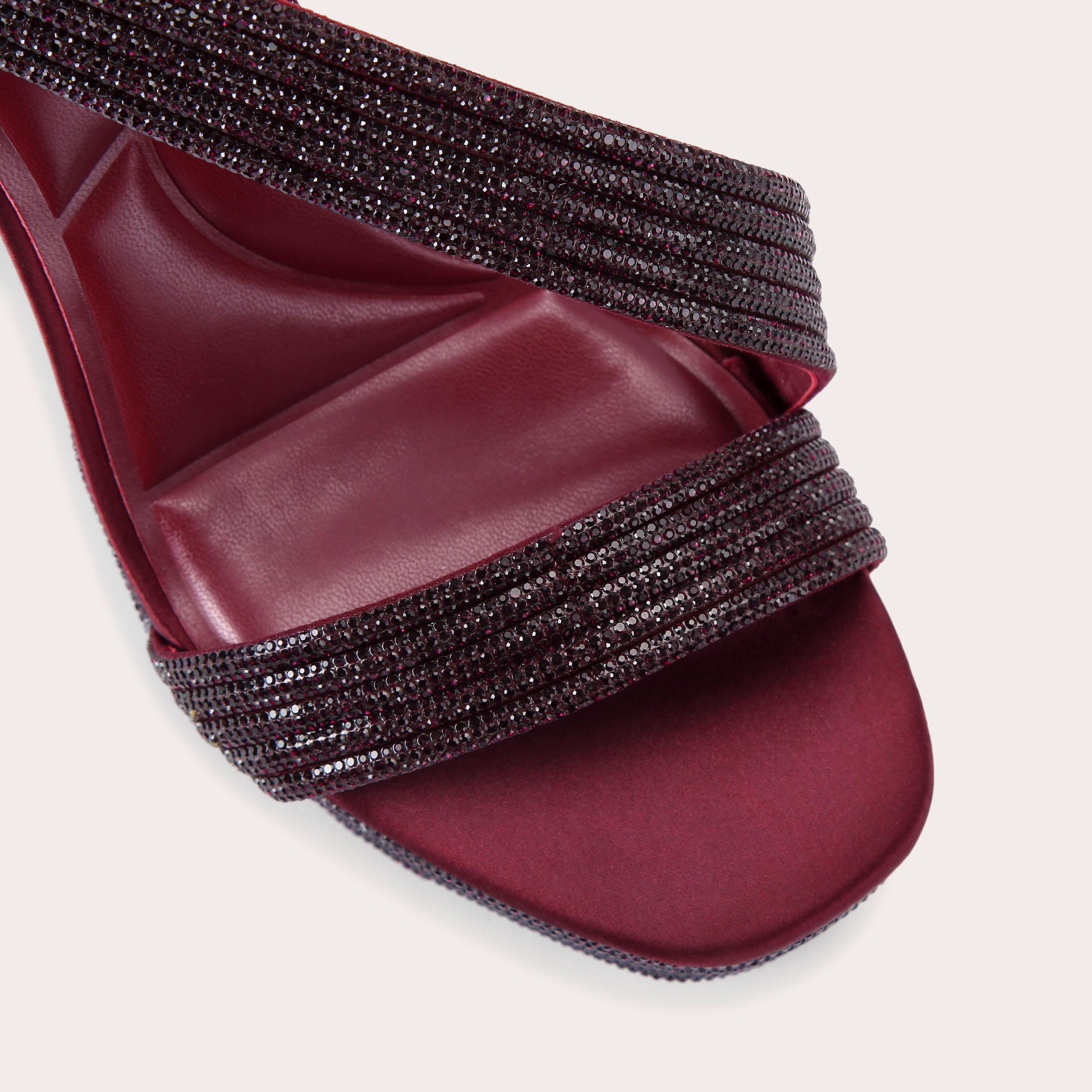 GALA PLATFORM JEWEL Wine Crystal Heel by CARVELA